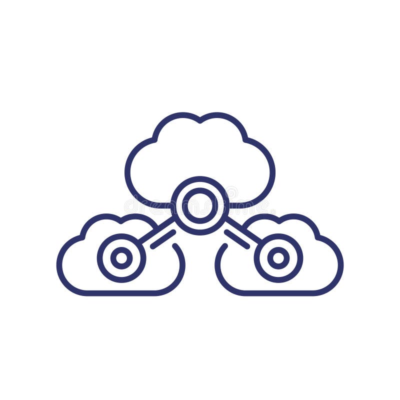 Cloud Services or Saas Line Icon Stock Vector - Illustration of ...