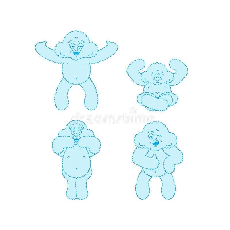 Cloud Set Poses. Cloud Man Happy Stock Vector - Illustration of ...