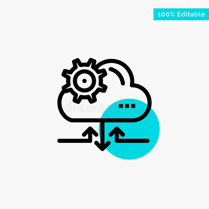 Cloud, Setting, Gear, Arrow Turquoise Highlight Circle Point Vector ...