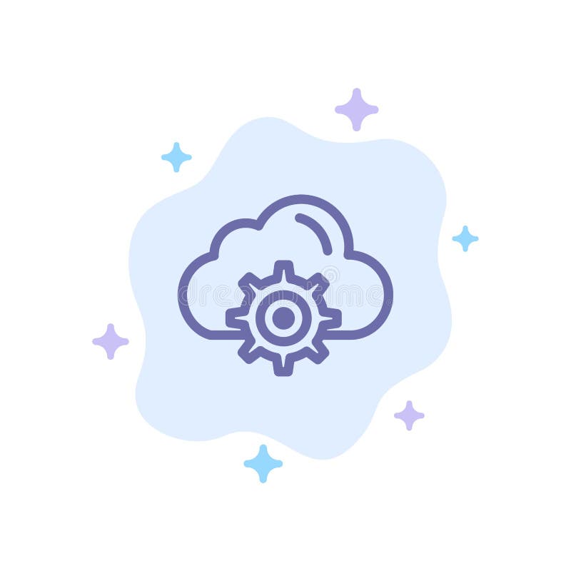 Cloud, Setting, Gear, Computing Blue Icon on Abstract Cloud Background Stock Vector ...