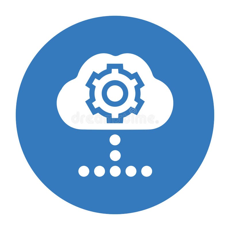 Cloud Settings Vector Solid Icon Design Illustration. Cloud Computing ...