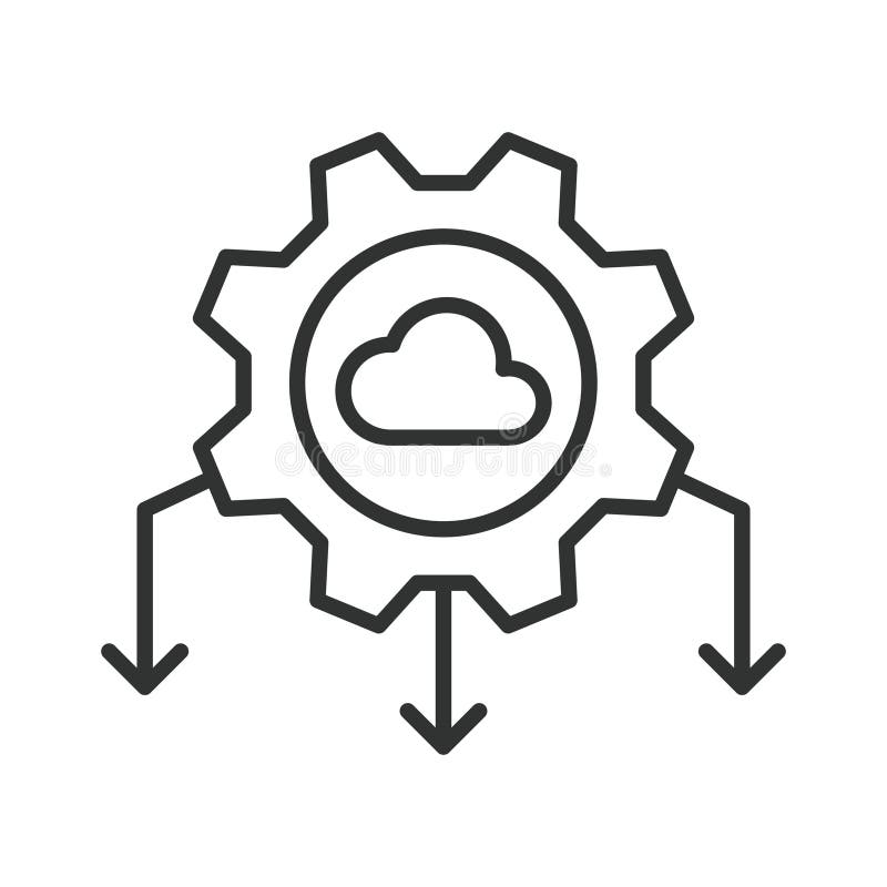 Cloud Settings, Icon in Line Design. Clouds Setting, Cloud Management, Technology, Clouds ...
