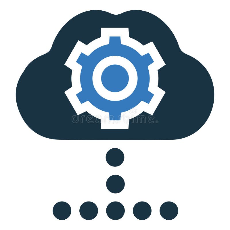 Cloud Settings Vector Solid Icon Design Illustration. Cloud Computing ...