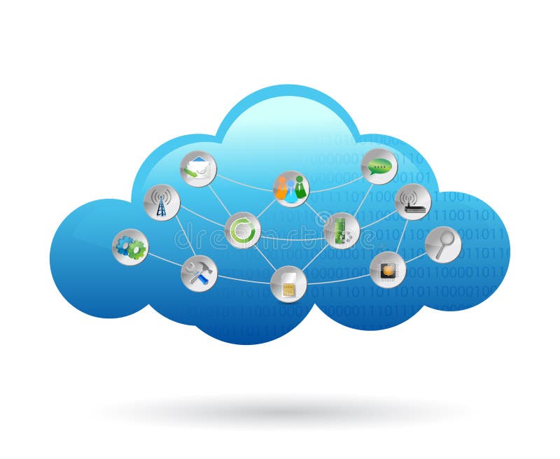 Cloud settings tools stock illustration. Illustration of icons - 29410898
