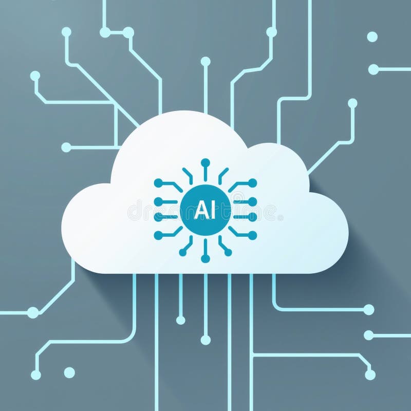 A Cloud Shape is Depicted with the Letters "AI" in the Center, Stock ...