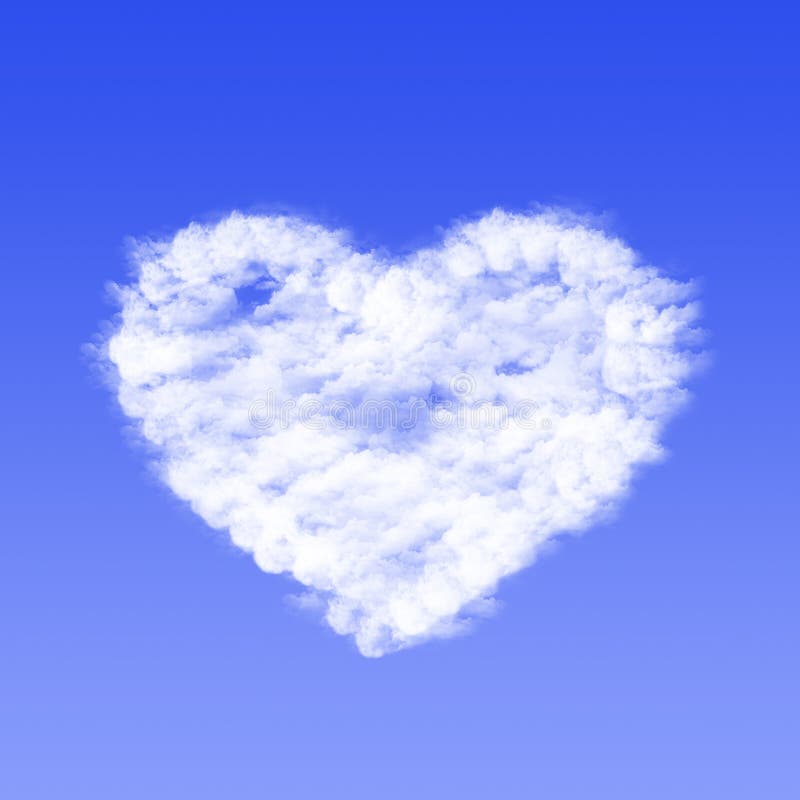 Cloud Heart Shape in the Blue Sky Stock Photo - Image of fluffy ...