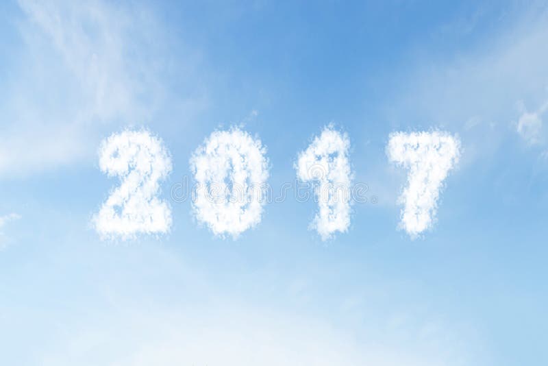 Cloud Shape Number 2017 on Blue Sky Stock Image - Image of celebration ...