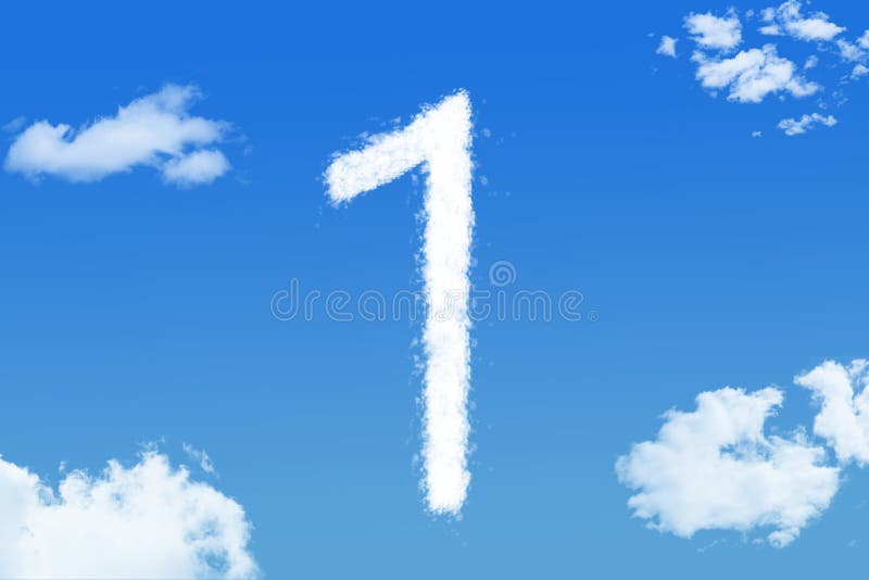 Cloud shape of number one stock image. Image of clear - 198044409