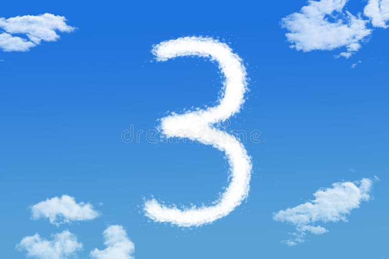 Cloud Shape of Number Three Stock Photo - Image of beautiful, shape ...