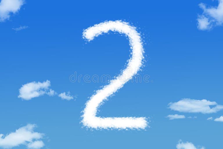 Cloud shape of number two stock photo. Image of nature - 198140860