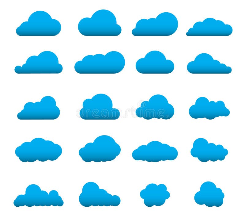 Cloud Shape Set 20 stock vector. Illustration of design - 61971666