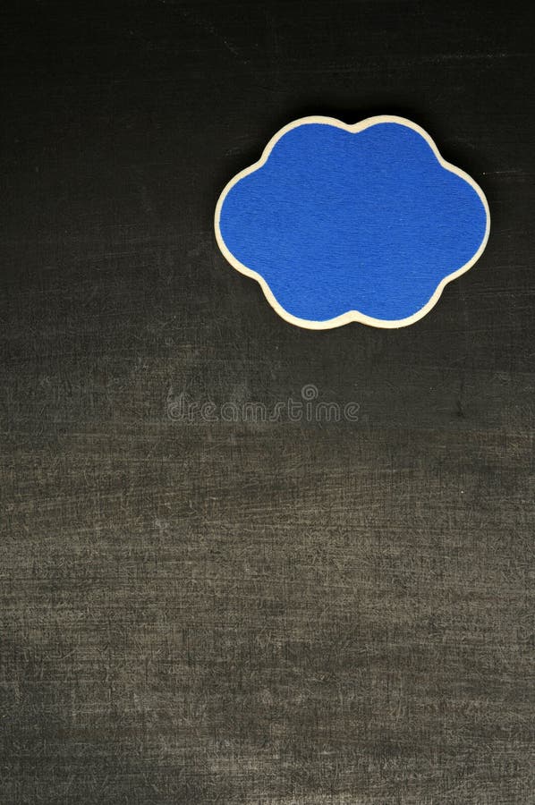 Cloud Shape Sign on the Chalkboard Stock Image - Image of signpost ...