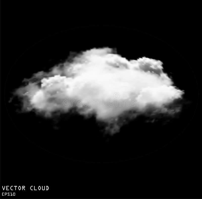 Cloud Shape Vector, Realistic Single Cloud Stock Vector - Illustration ...