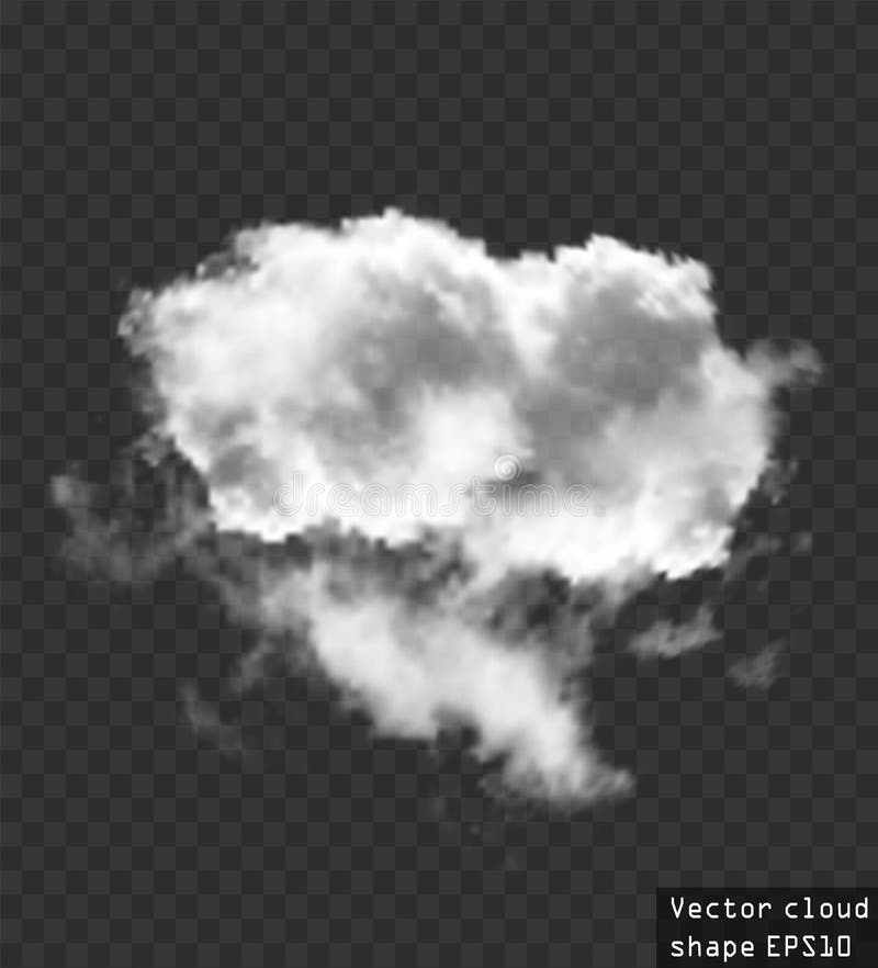 Cloud Shape Vector, Realistic Single Cloud Stock Vector - Illustration ...