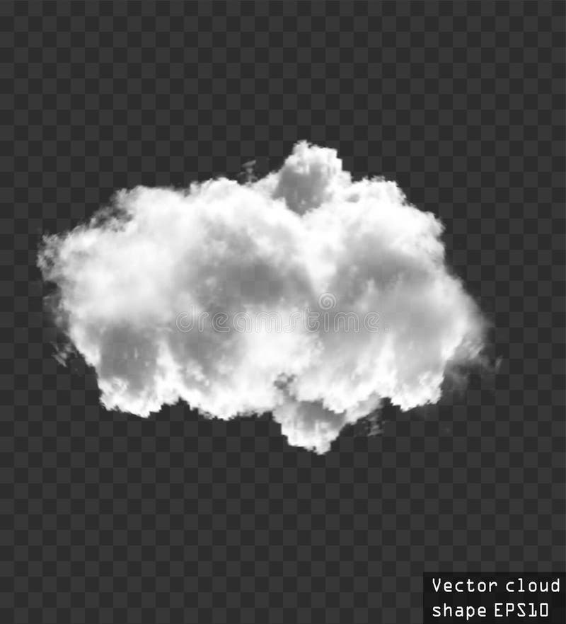 Cloud Shape Vector, Realistic Single Cloud Stock Vector - Illustration ...