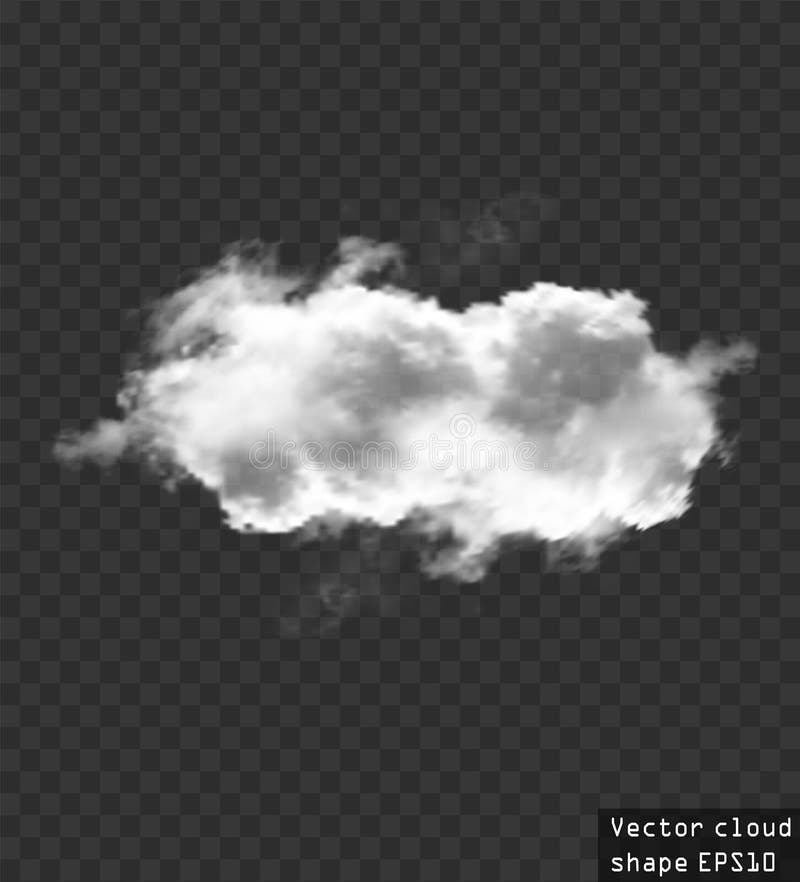 Cloud Shape Vector, Realistic Single Cloud Stock Vector - Illustration ...