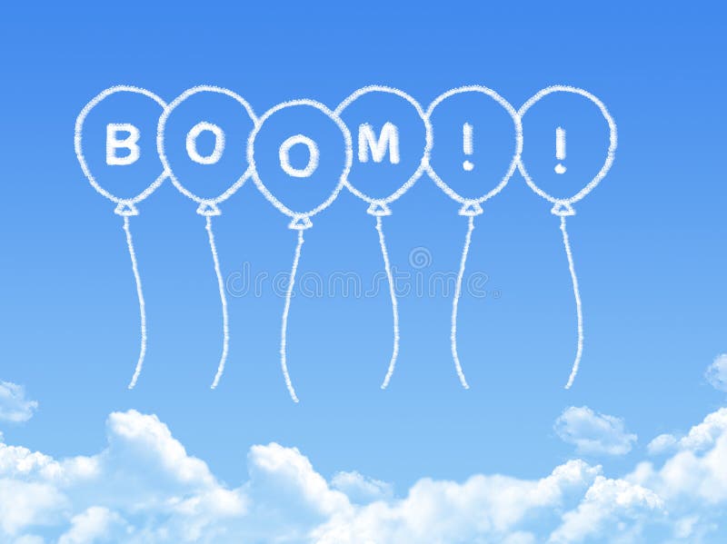 Cloud Shaped As Boom Message Stock Illustration - Illustration of ...