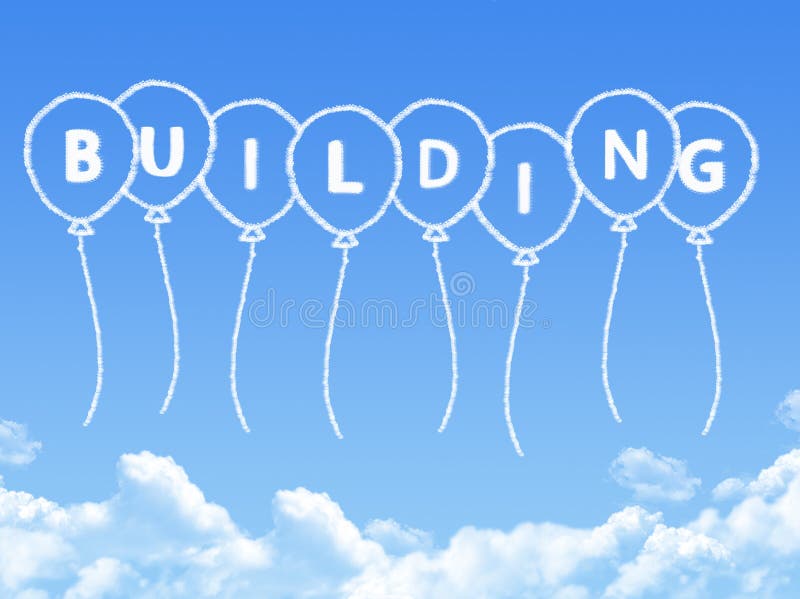 Cloud Shaped As Building Message Stock Illustration - Illustration of ...