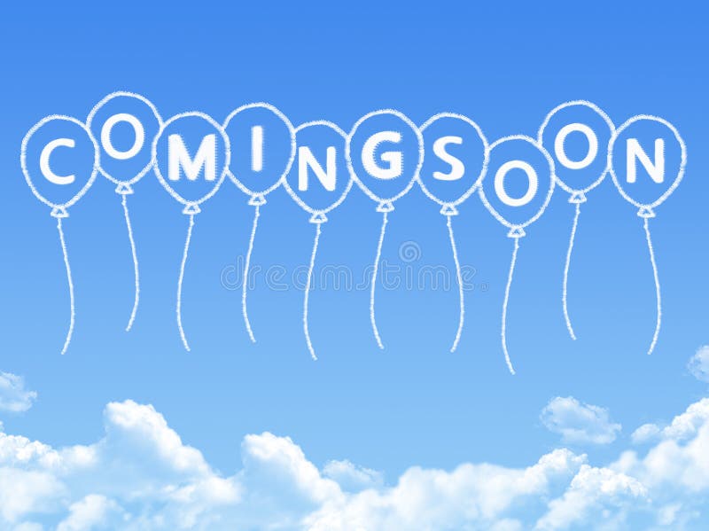 Cloud Shaped As Coming Soon Message Stock Illustration - Illustration ...