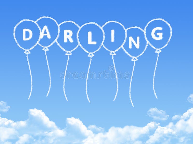 Cloud Shaped As Darling Message Stock Illustration - Illustration of ...