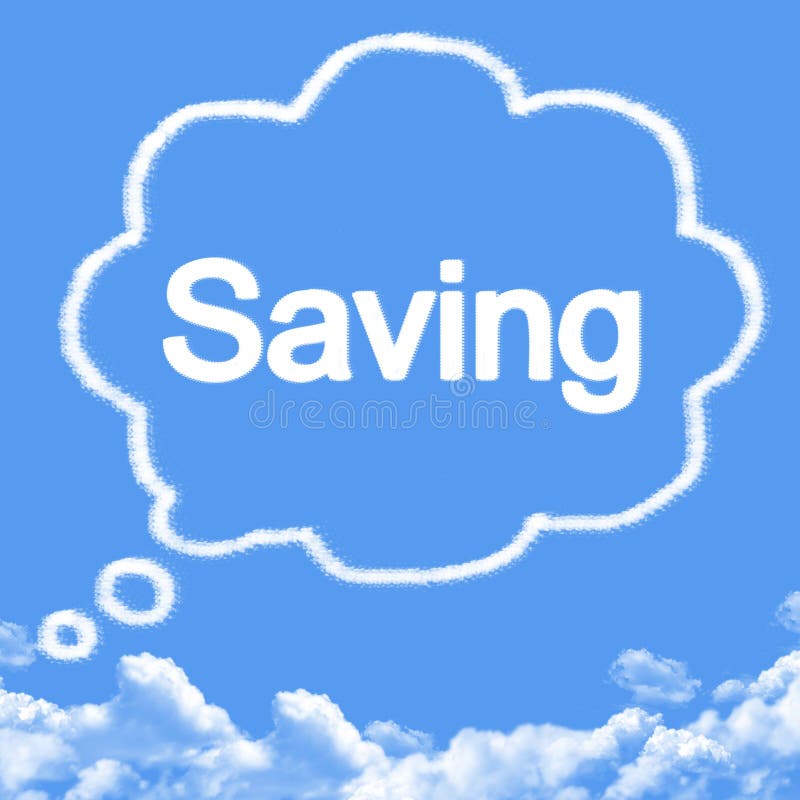 Cloud Shaped As Dream Saving Stock Illustration - Illustration of ...