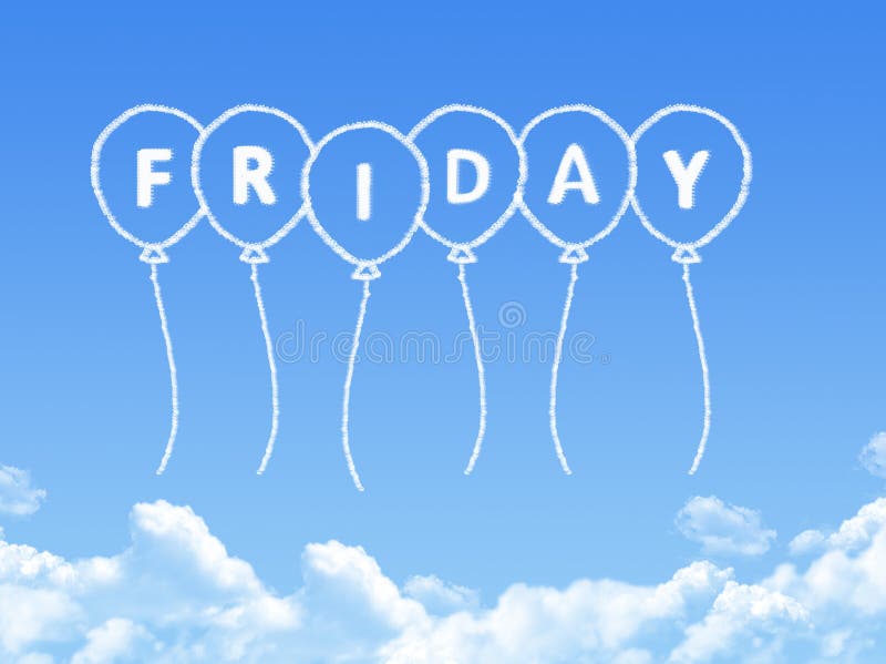 Happy Friday Message Cloud Shape Stock Illustration - Illustration of ...