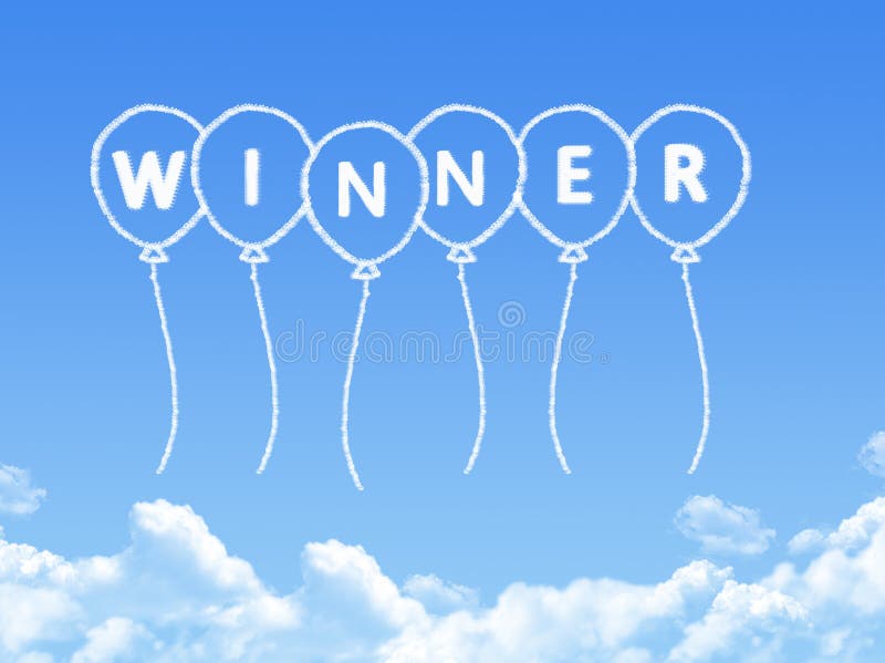 Cloud Shaped As Winner Message Stock Illustration - Illustration of ...
