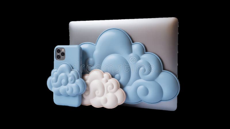 Smartphone, Laptop and Clouds Embracing Modern Technology on ...