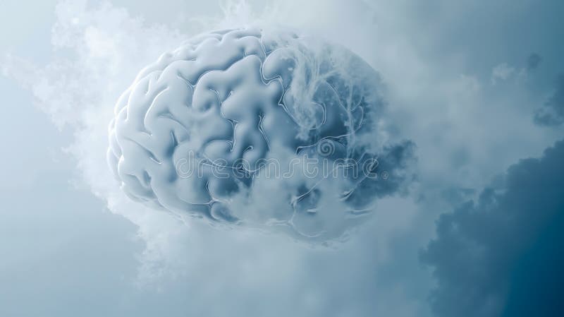 A Cloud Shaped Like a Human Brain Floating in the Sky Stock ...