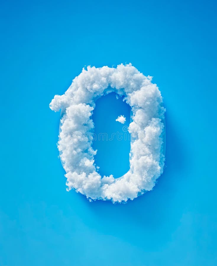 A Cloud Shaped Like the Letter O on a Blue Background Stock Image ...