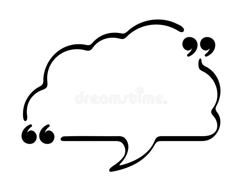 Cloud Shaped Speech Bubble with Quotation Marks Stock Vector ...