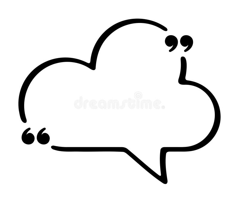 Cloud Shaped Speech Bubble with Quotation Marks Stock Vector ...