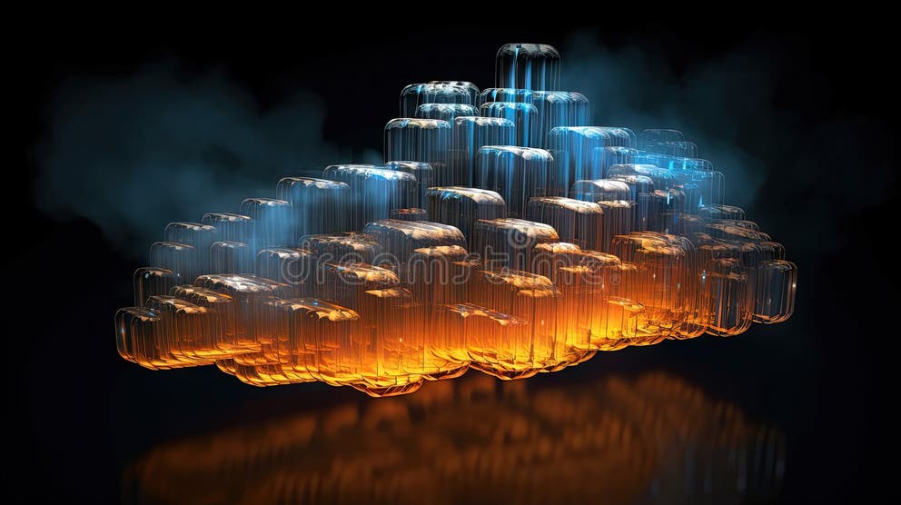 Cloud Shaped Technology Abstraction. Connection and Data Storage Concept. Generated AI. Stock ...