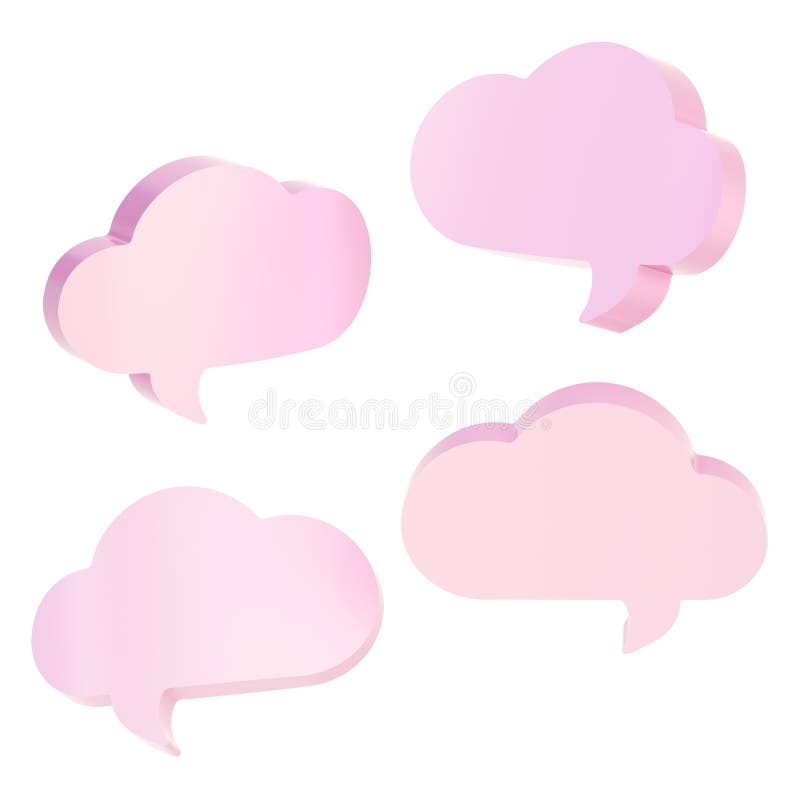 Cloud Shaped Text Bubbles Isolated Stock Illustration - Illustration of ...