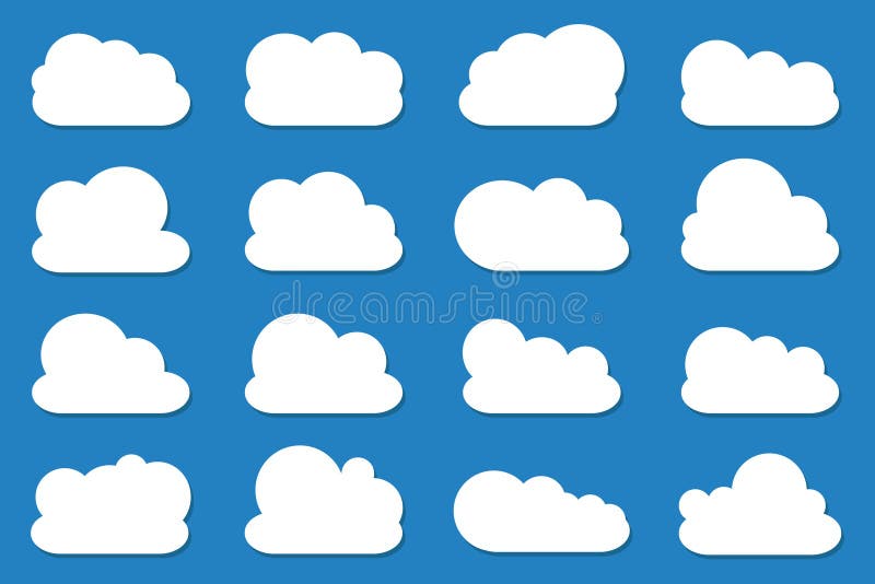 Cloud Shapes. Clouds Pack in Flat Style for Design Element in White ...