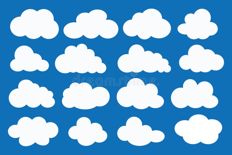 Cloud Shapes. Clouds Pack in Flat Style for Design Element in White ...