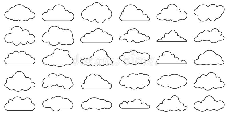 Cloud Shapes Collection. Cloud Icon Stock Illustration - Illustration ...