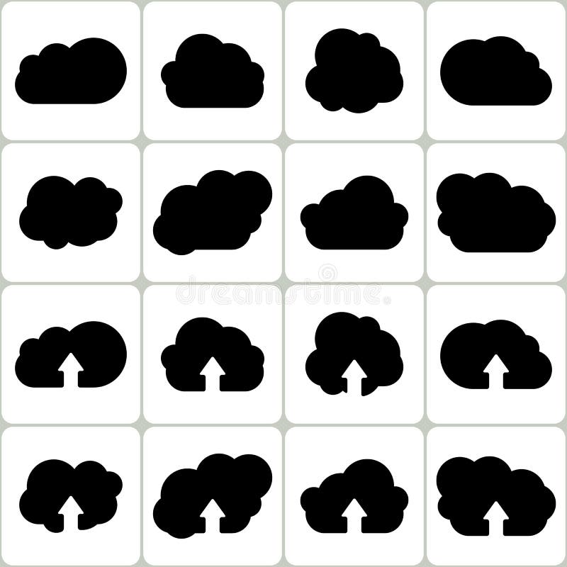 Cloud Shapes Set, Vector Icons Stock Vector - Illustration of forecast ...