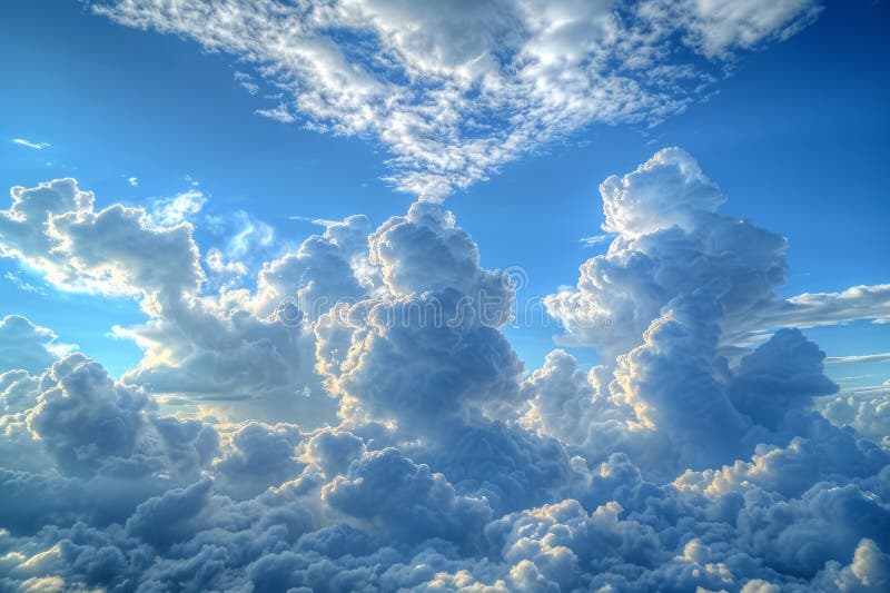Cloud Shapes in the Sky with Blue Background Stock Illustration ...