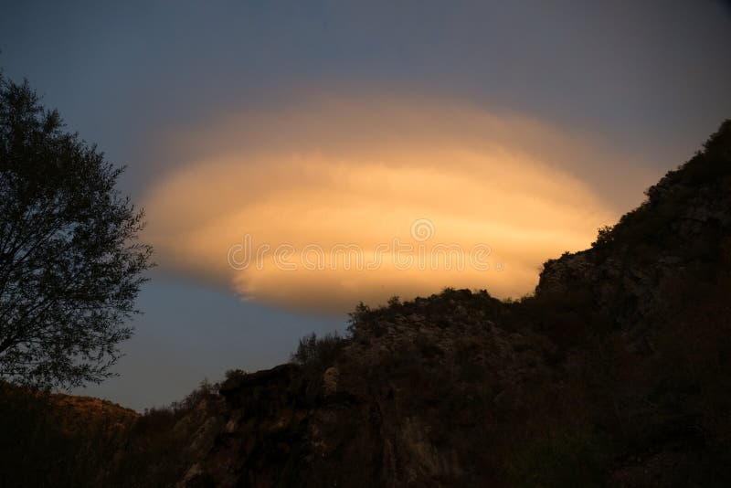 Cloud Shapes in the Sky in Sunset Stock Image - Image of formation ...