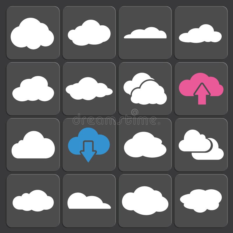 Cloud shapes vector set stock vector. Illustration of computing - 48947282