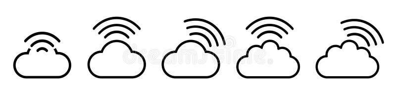 Cloud Share Set Icon, Wifi Logo Zone in Cloud Stock Vector ...