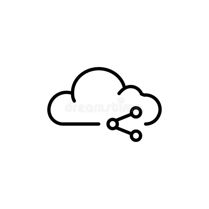 Cloud Share Symbol Icon for File Sharing and Collaboration Stock Vector - Illustration of ...