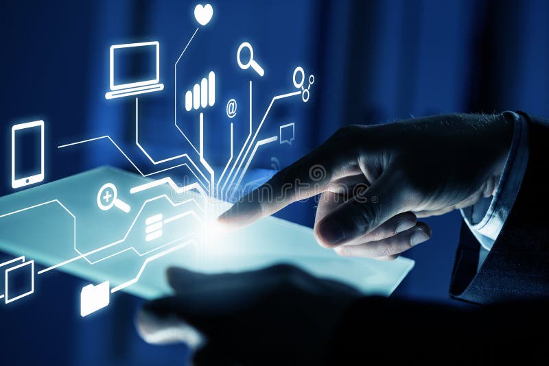 Cloud Sharing and Connection Stock Illustration - Illustration of ...