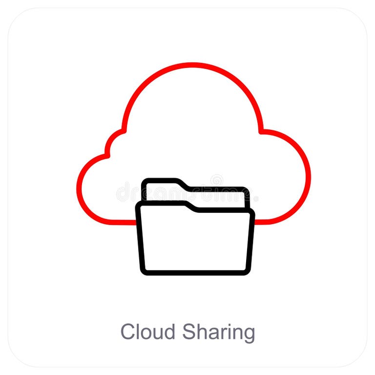 Cloud Sharing and Folder Icon Concept Stock Vector - Illustration of ...