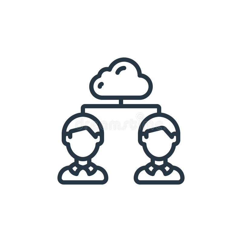 Cloud Sharing Icon Vector from Cloud Computing Concept. Thin Line ...