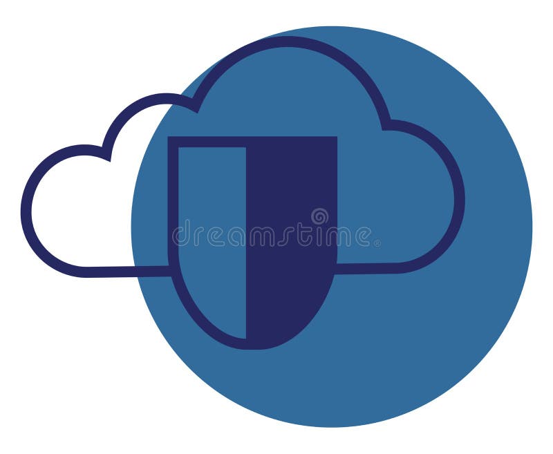 Cloud shield, icon stock vector. Illustration of design - 259399437