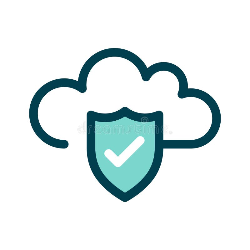 A Cloud with a Shield, Representing Secure Cloud Services Stock Vector - Illustration of digital ...