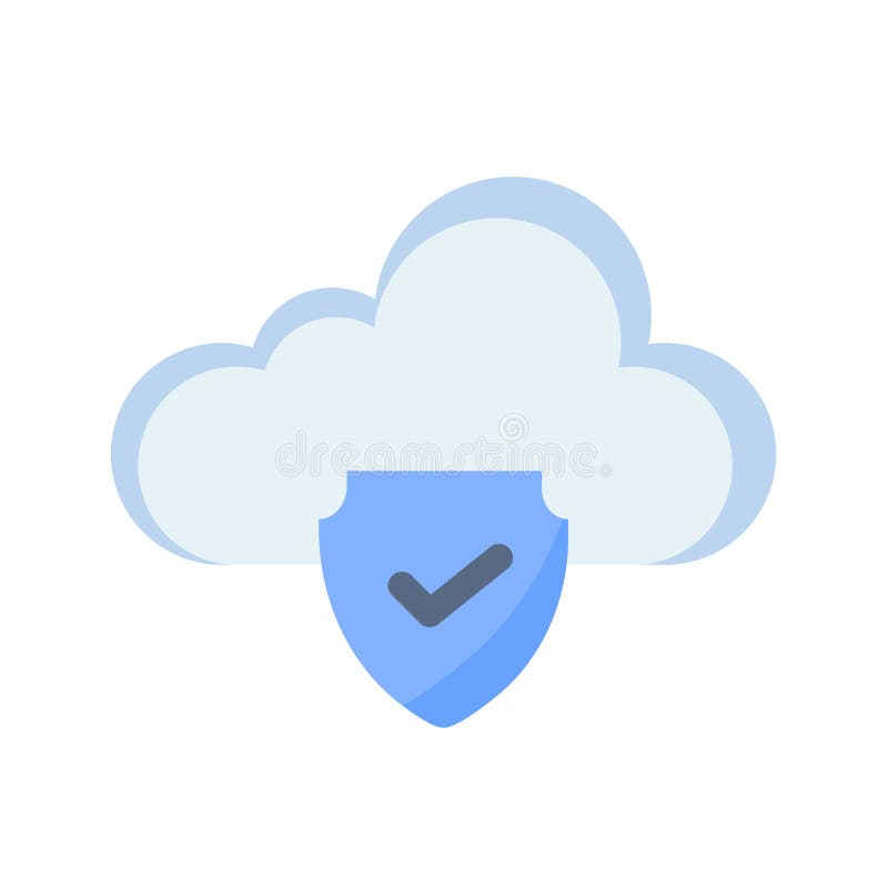 Cloud Shield Security Verified and Secured Single Isolated Icon with ...