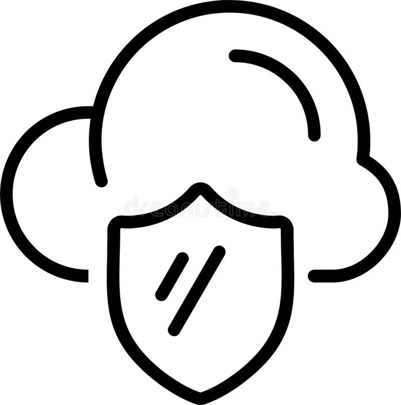 Cloud Shield Vector Icon stock vector. Illustration of cloud - 388698976
